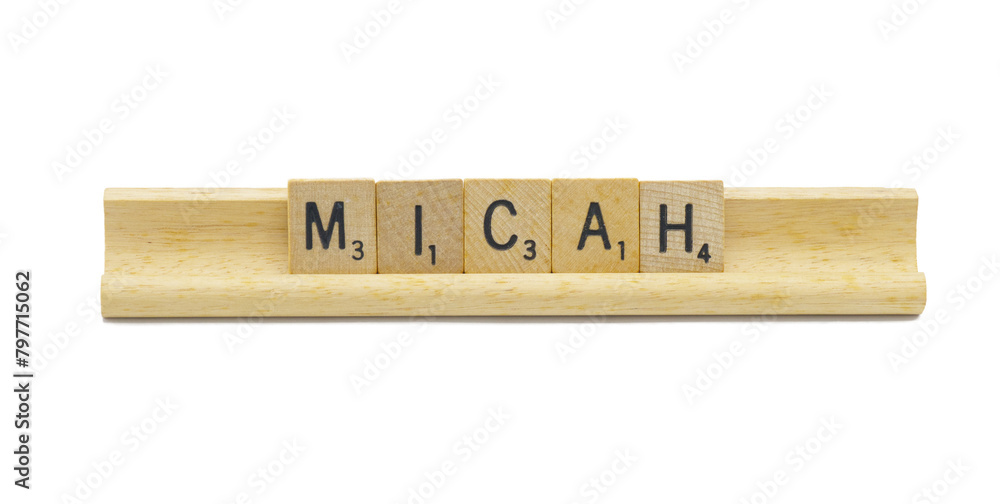 Miami, FL 4-18-24 popular baby boy first name of MICAH made with square ...