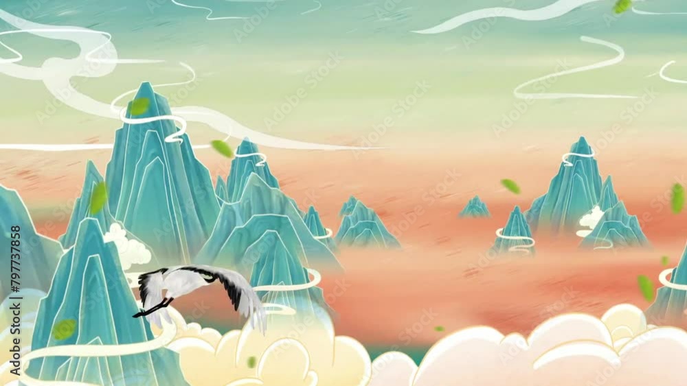 China's traditional Oriental Digital Art Animation, Chinese painting ...