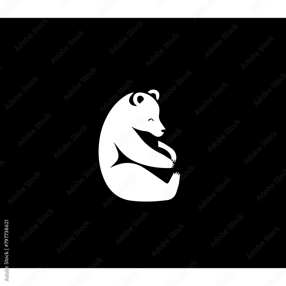 Inverse monochrome minimalistic logo template, white icon of quadruped ...