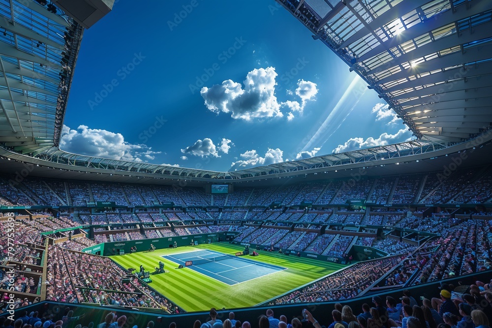 Imagine the grand tennis championship taking place at a magnificent ...