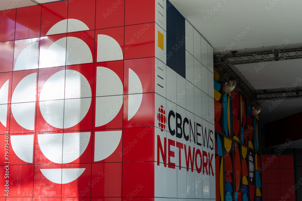 sign outside Canadian Broadcasting Centre located at 250 Front Street ...