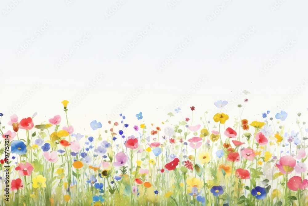 Pastel flower field nature backgrounds grassland. Stock Illustration ...