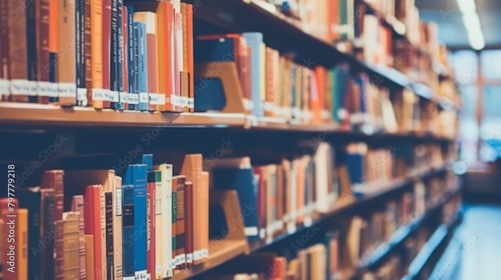 An image of a library, with towering bookshelves filled to the brim ...