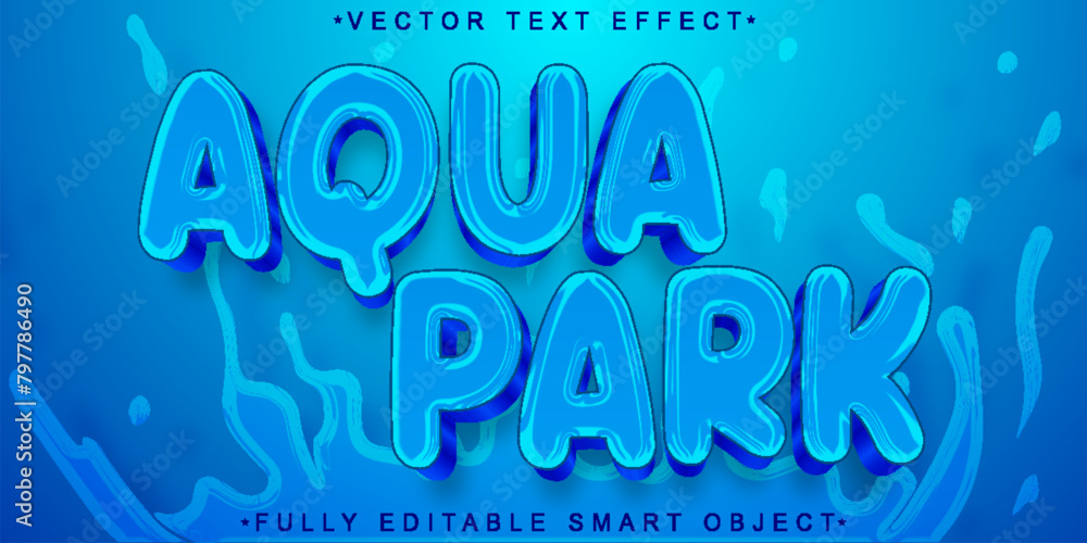 Cartoon Blue Water Aqua Park Vector Fully Editable Smart Object Text ...