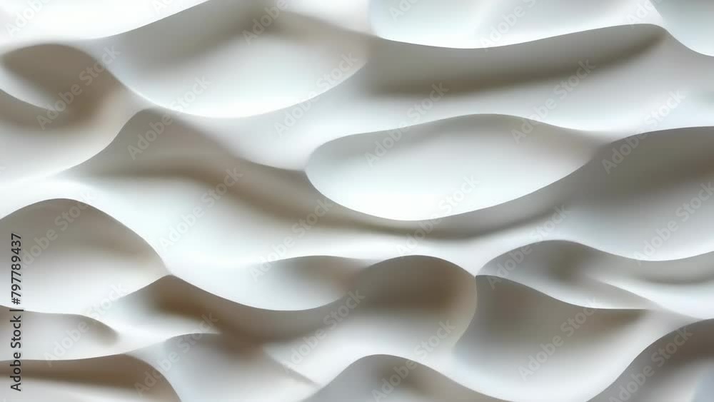 Captures an elegant flow of white undulating plaster structures forming ...