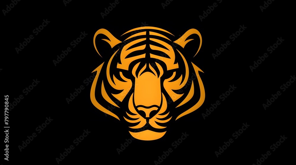 Tiger icon or tiger logo, tiger head mascot, illustration of an tiger ...