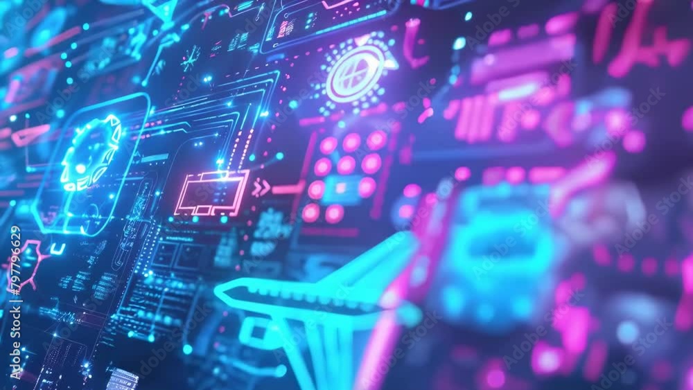 Vidéo Stock A stunning visualization of cybernetic circuitry, capturing ...