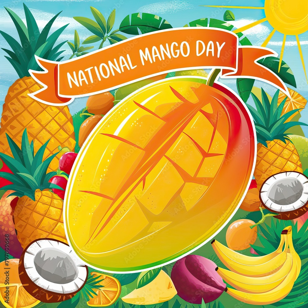 Mango Day, National Mango Day, post, National Mango Day poster, Social ...