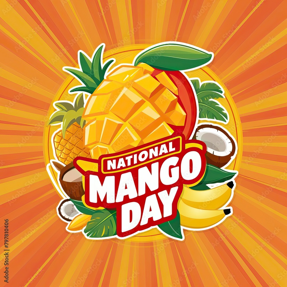National Mango Day, Mango Day, Social Media Poster, National Mango Day ...