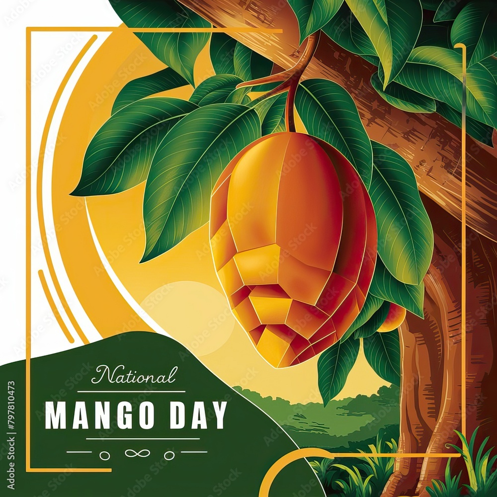 National Mango Day, Mango Day, Social Media Poster, National Mango Day ...