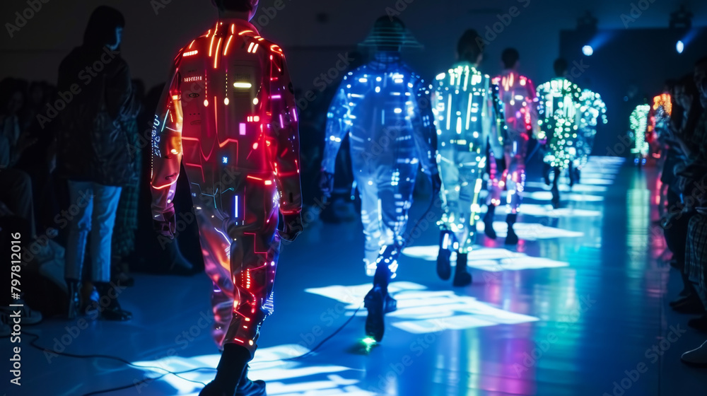 A captivating runway event displays models adorned in ...