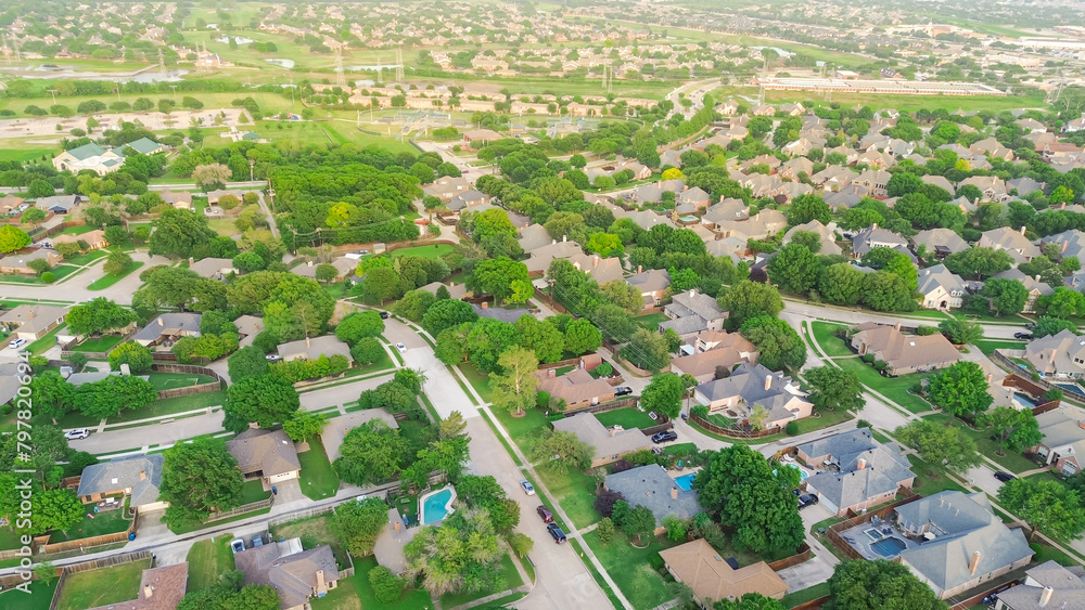 Urban sprawl mixed of established residential neighborhood and new ...