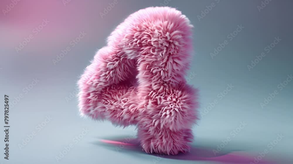Furry number font. Easy editable digit. Soft and realistic fur. Number ...