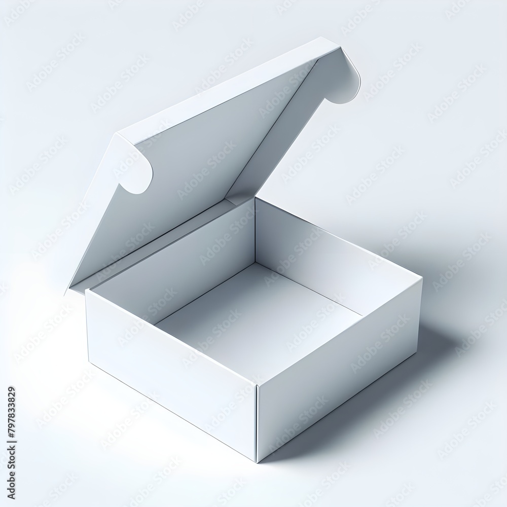 Top view box. Open package square boxes with open cap, empty packages ...