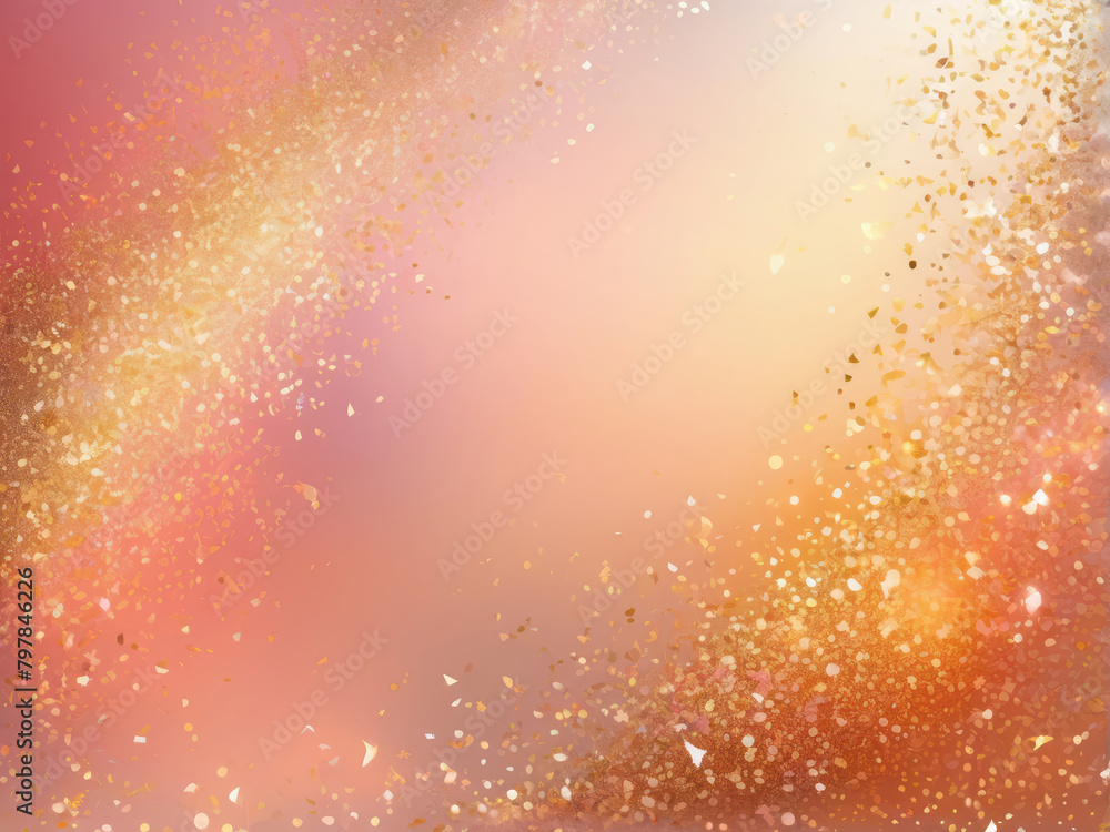 Abstract gold and soft peach gradient and shining golden glittering ...