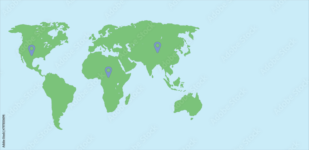 Infographic vector world map with multiple locations. world map. Simple ...