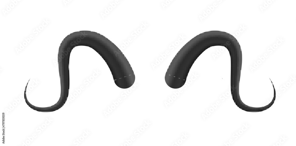 PNG, Set of devil horns on white background. Red devil demon satan ...