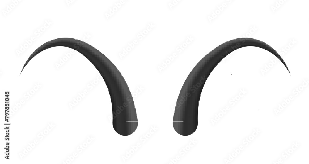 PNG, Set of devil horns on white background. Red devil demon satan ...