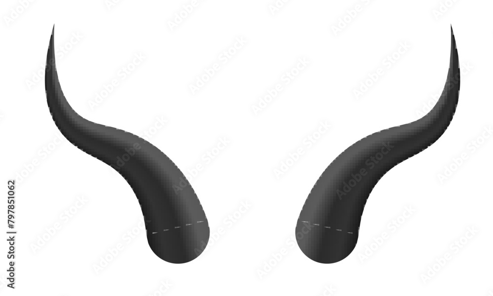 PNG, Set of devil horns on white background. Red devil demon satan ...