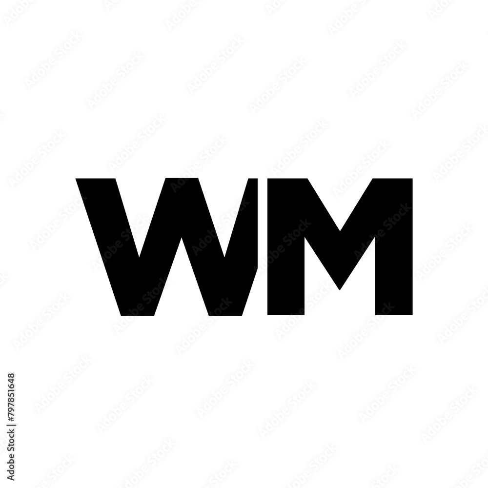 Letter W and M, WM logo design template. Minimal monogram initial based ...