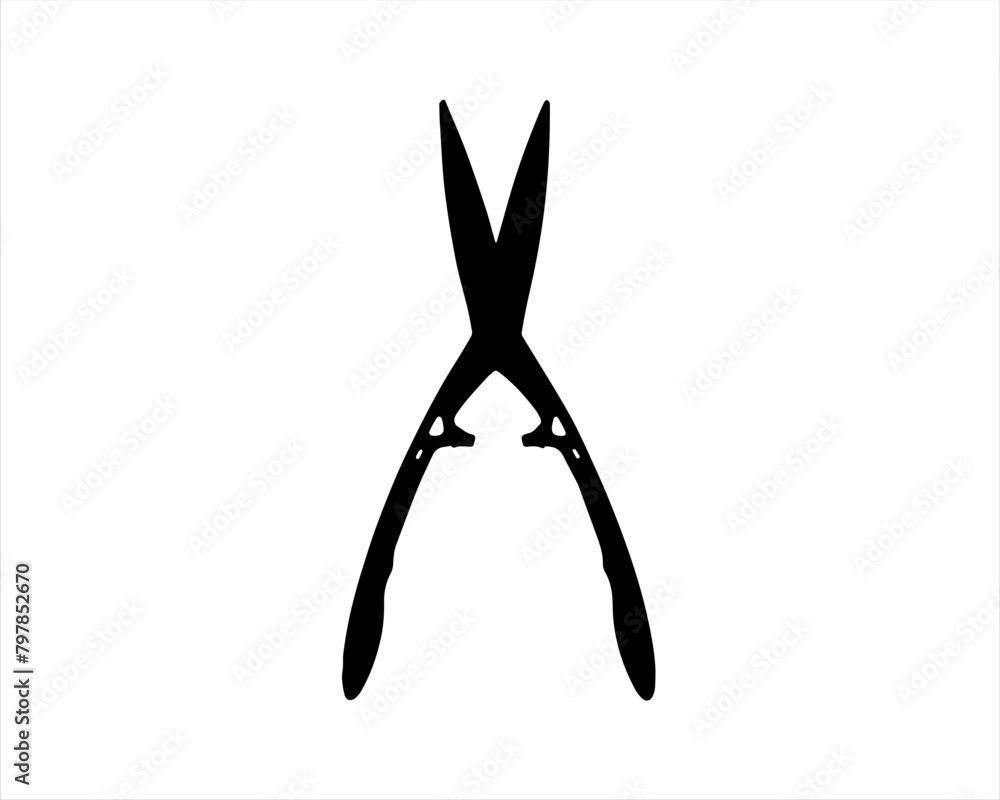 Garden hedge shears silhouette icon logo vector illustration isolated ...
