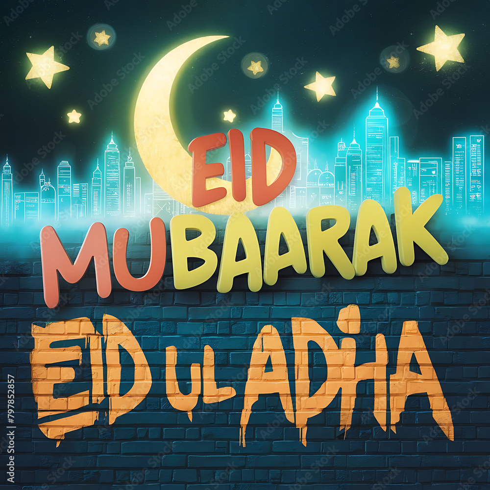 Eid mubarak wishing card Ai generated Create A poster for eid mubarak ...