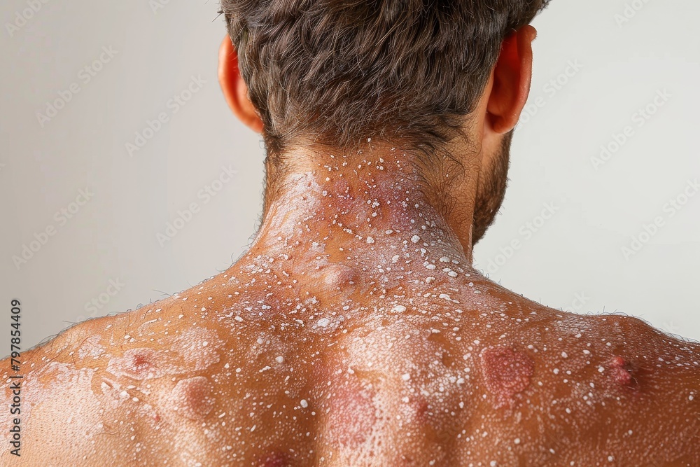 Highlighting the harsh reality of skin ailments, this image shows a man ...