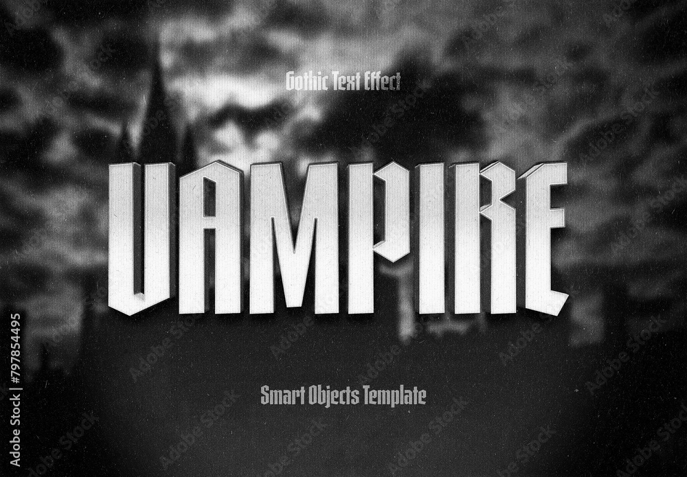 Vintage Gothic Text Effect Mockup Stock Template | Adobe Stock
