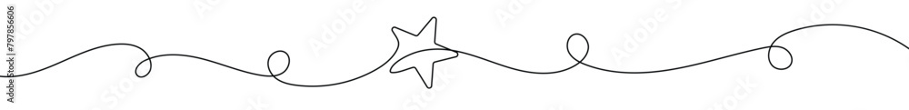 Star icon line continuous drawing vector. One line star icon vector ...