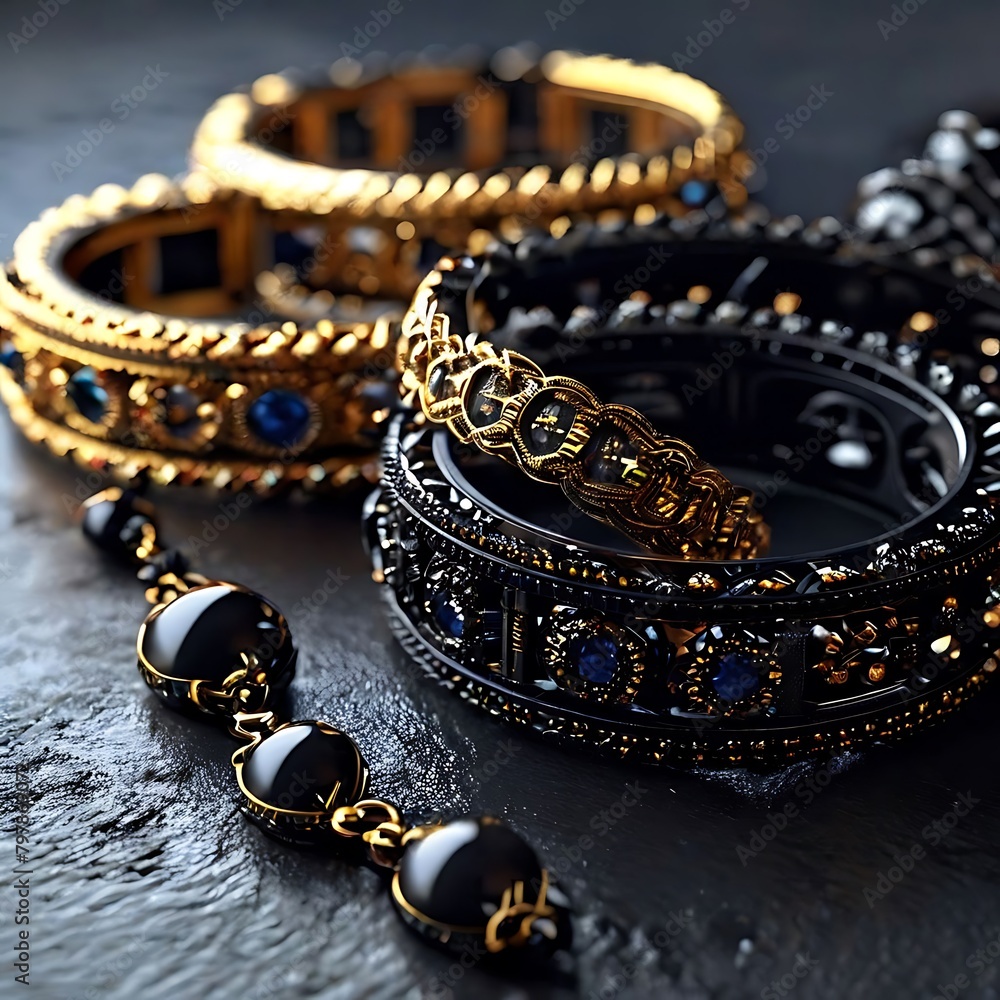 silver bracelet with pearl Indian bangles displayed in local shop in a ...