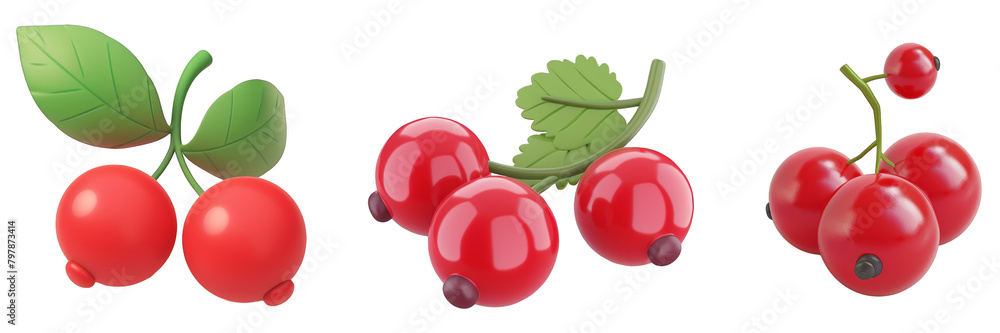 PNG red currant 3d icons and objects collection, in cartoon style ...
