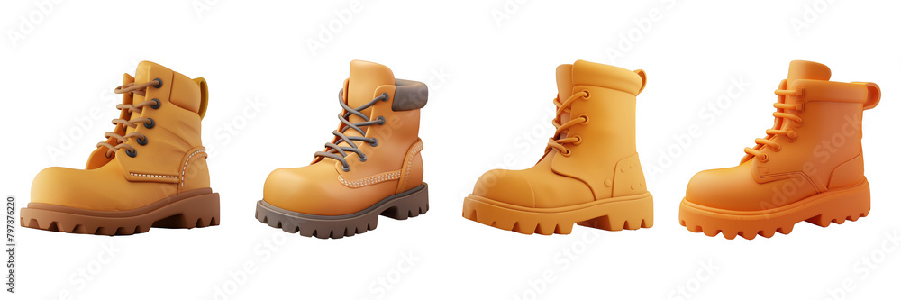 PNG boot 3d icons and objects collection, in cartoon style minimal on ...