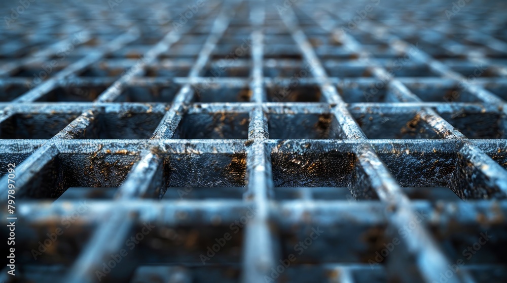 Grid Structure: A close-up photo of a metal grid structure Stock ...