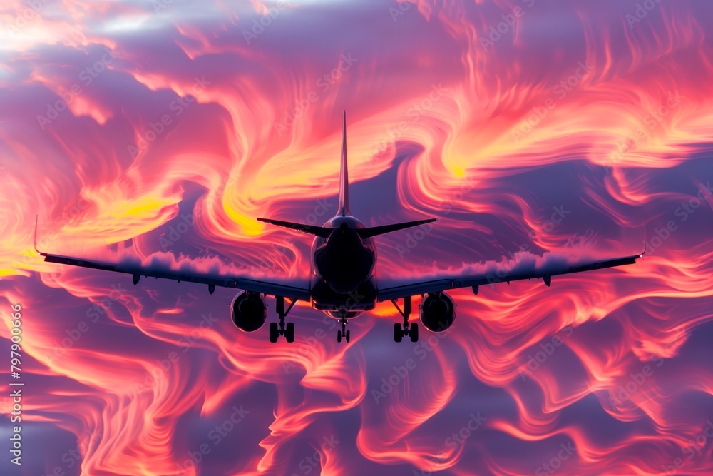 A vibrant portrayal of aerodynamics at work, with colorful airflows ...