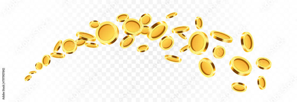 Realistic gold coins png. Explosion of gold coins png. Gold coins fall ...