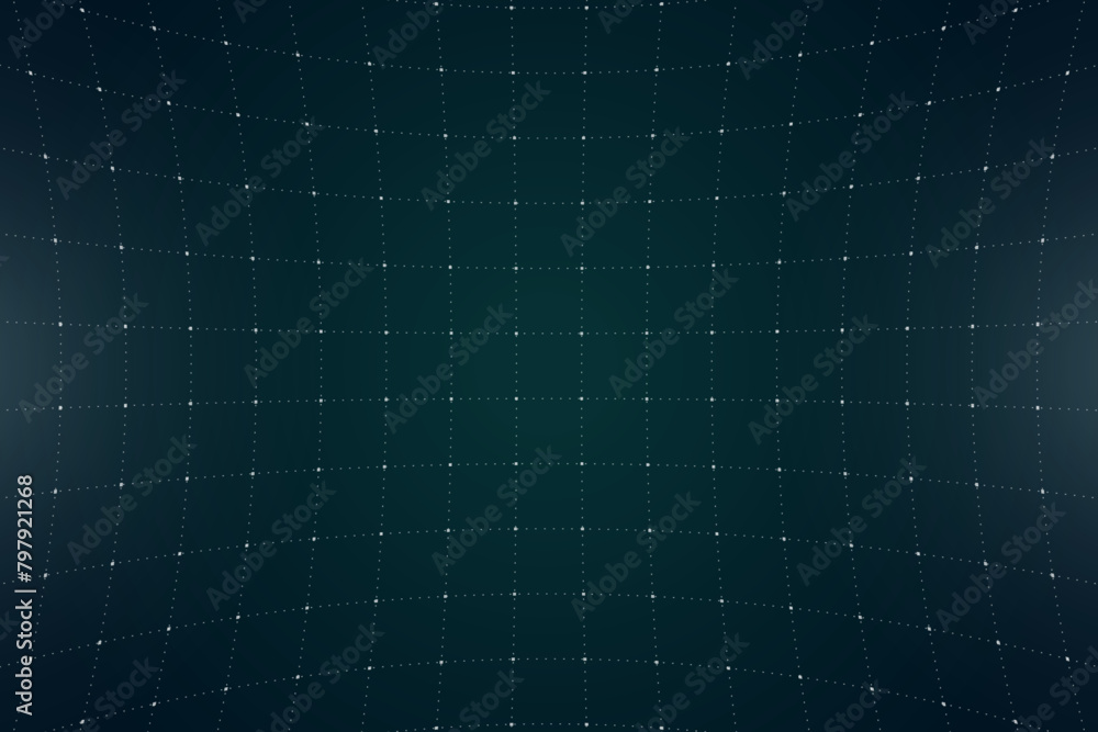 VR HUD futuristic interface voluminous grid. Line and dot head up ...