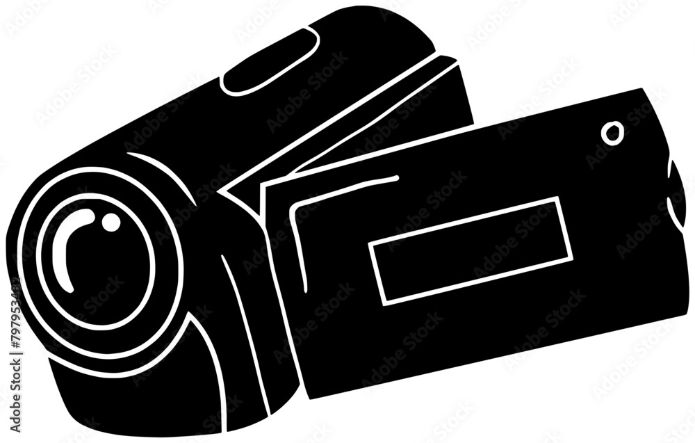 camera illustration angle silhouette stream logo movie icon object ...