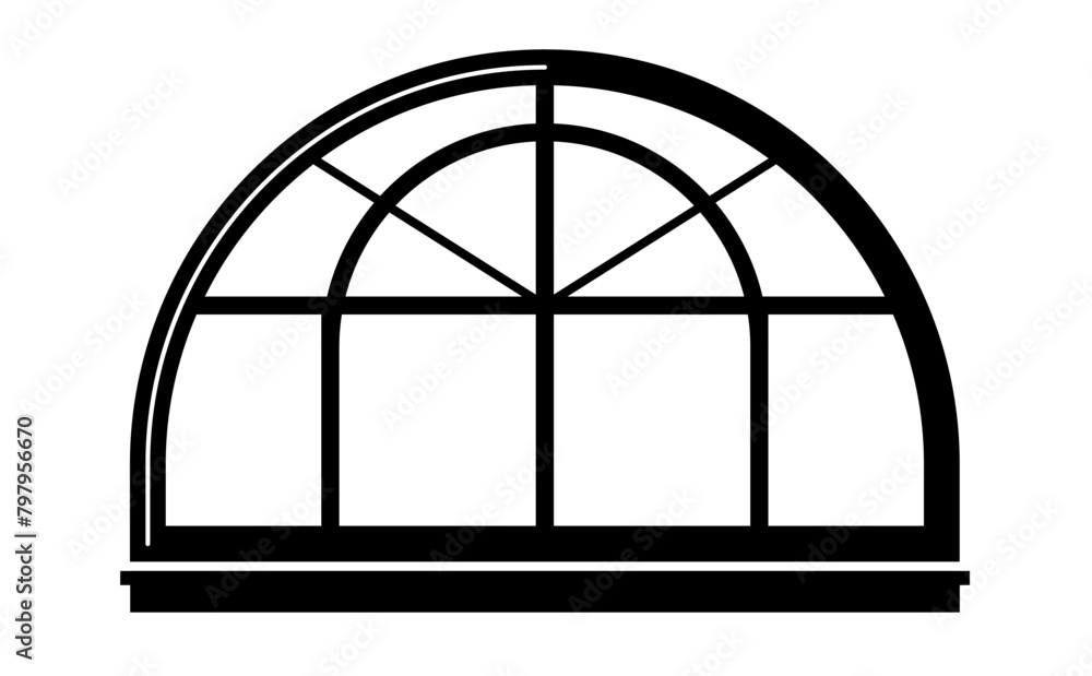 PNG, Gothic window frames line icon set. Symbol in outline flat style ...