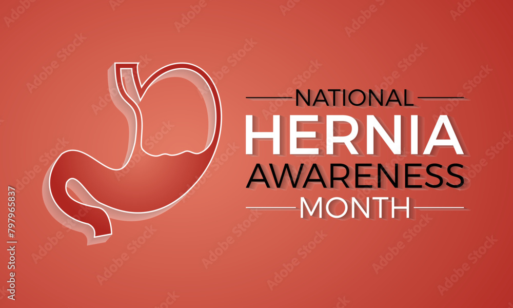 National Hernia awareness month health awareness vector illustration ...