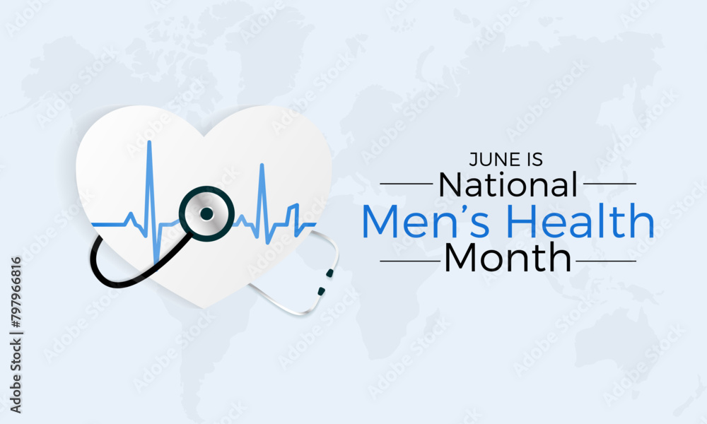National Men’s Health Month health awareness vector illustration ...