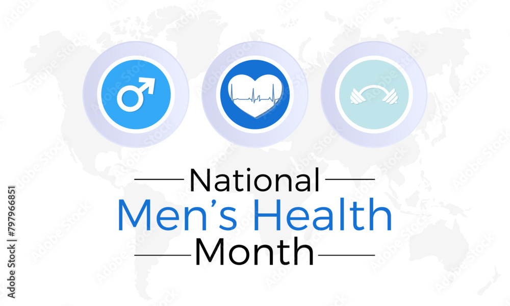 National Men’s Health Month health awareness vector illustration ...