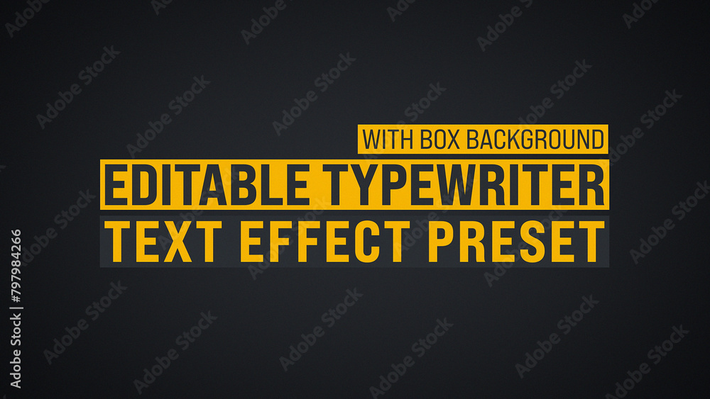 Editable Typewriter Text Effect Preset with Resizable Box Background ...