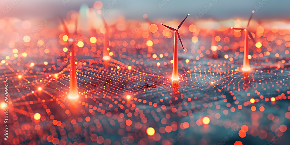 Wind power generation, abstract wallpaper or background picture, wind ...