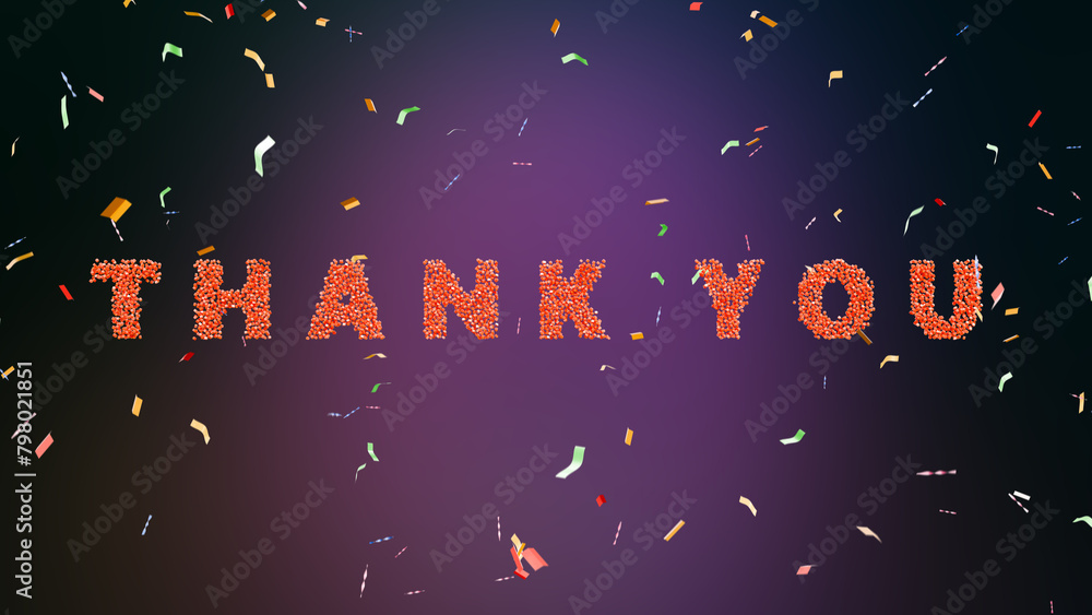Thank You Greeting Card text Reveal with Glitter Shiny Magic Particles ...