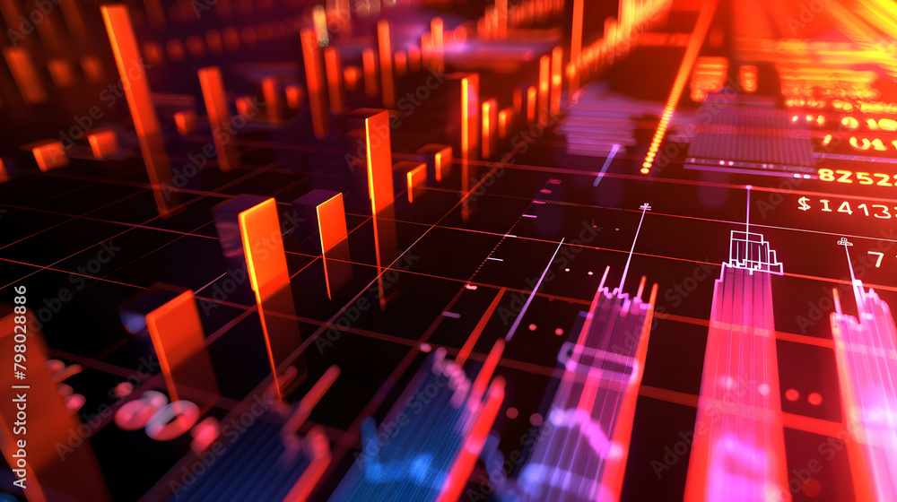 Visualization of a stock certificate and dividend bar charts against a ...