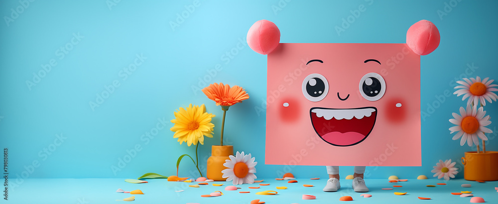 Happy smiling face, mental health concept, positive thinking and ...