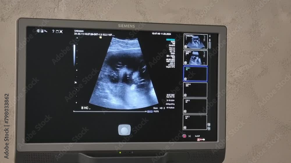 ultrasound monitor with fetus pictures, ultrasound equipment with baby ...