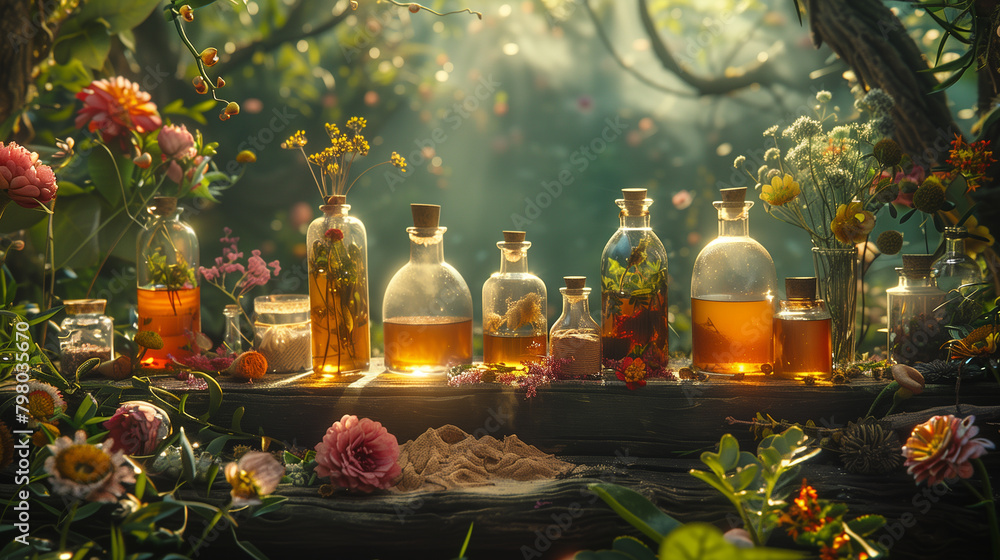 Whimsical Fairy Tale Inspired Botanical Display of Medicinal Potions ...