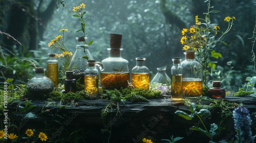 Whimsical Fairy Tale Inspired Botanical Display of Medicinal Potions ...