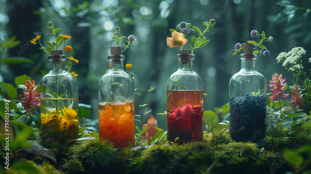 Whimsical Fairy Tale Inspired Botanical Display of Medicinal Potions ...
